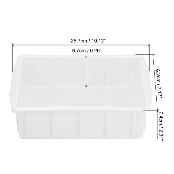 10"x7"x3" Plastic Lab Tray Rectangle Utility Stackable Box Craft Organizer White - Bed Bath ...